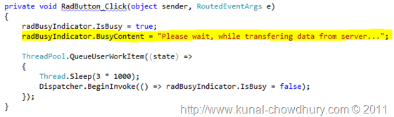 Working with BusyIndicator of Telerik Silverlight RadControls - therockthe - 博客园